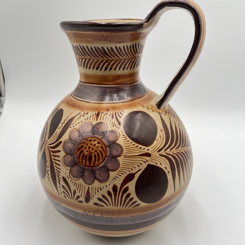 Vintage Nicasio Pajarito Pottery Pitcher Mexico Clay Folk Art Signed ...