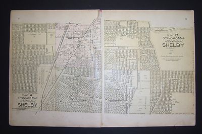 1895 Plat C & D Standard map Village of SHELBY Oceana County, Michigan ...