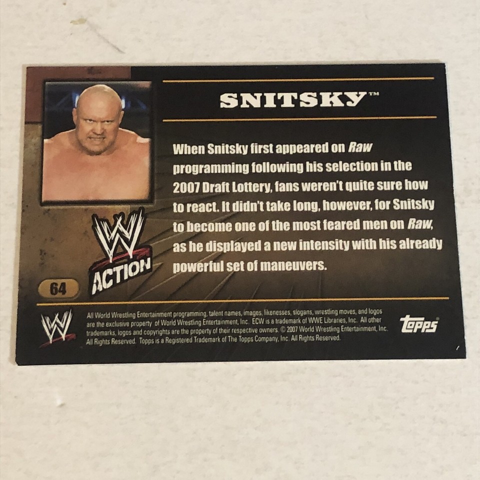 Snitsky WWE Action wrestling Trading Card 2007 #64 | eBay