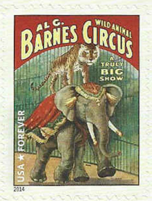 US #4901 MNH 2014 B Circus Asian Elephant Tiger | eBay