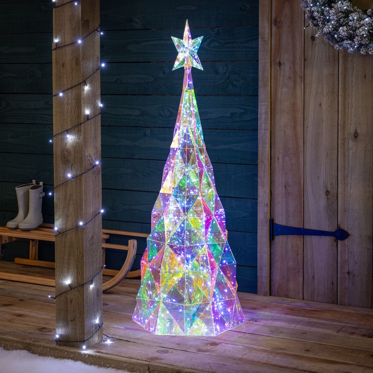Outdoor Lighted Christmas Tree Pattern Outdoor Decoration 22"