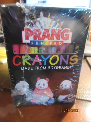 Prang Fun Pro Crayons Made From Soybeans Rare Tuck Box of 8 Colors 12 ...