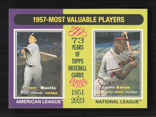 1957 MVPs (Mickey Mantle / Hank Aaron) 2024 Topps Heritage Mini #190 | eBay
