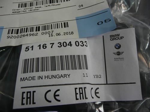 NEW GENUINE BMW I3 L01 & LCI OUTSIDE MIRROR BASE COVER LEFT 51167304033 ...