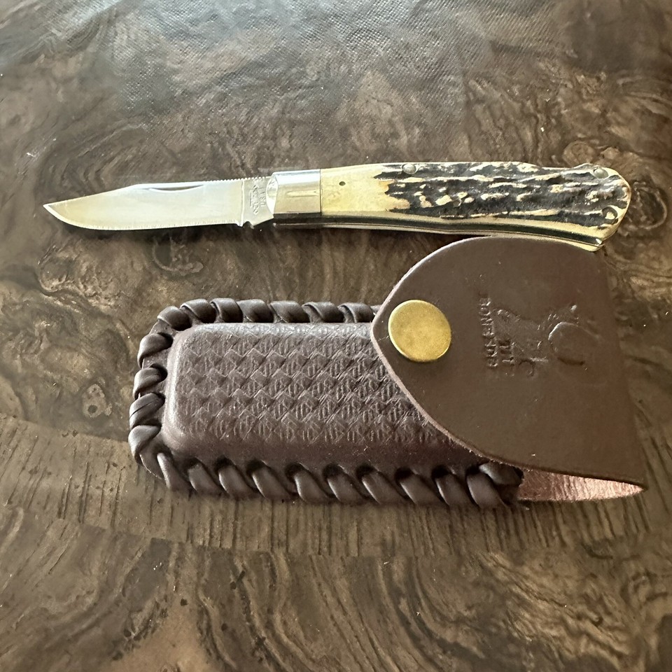 Vintage Cutco Pocket Knife 1882 Bullwhip USA Lockback Folding Sambar ...