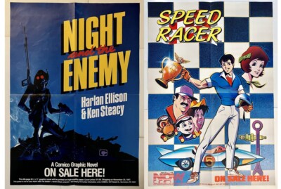 Set of 2 1987 Ken Steacy Comics Promo Posters Speed Racer Night And The ...