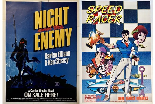 Set of 2 1987 Ken Steacy Comics Promo Posters Speed Racer Night And The ...