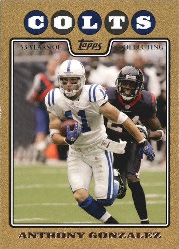 2008 Topps Gold Anthony Gonzalez #1053/2008 Indianapolis Colts #149 | eBay