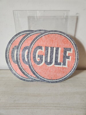 3 Vintage 9" Gulf Stickers | eBay