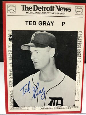 TED GRAY 1981 AUTOGRAPHED BOYS OF SUMMER DETROIT NEWS CARD | eBay