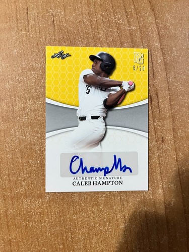 2022 Leaf Perfect Game National Showcase - Caleb Hampton - Yellow Auto #d 6/20 | eBay