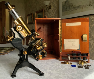 Vintage W. Watson & Sons Ltd - Edinburgh-H Brass Microscope - circa ...