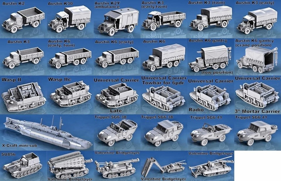 (Pack of 3 ) USA Tanks and Vehicles 15mm 1/100 WWII Wargames Tabletop ...