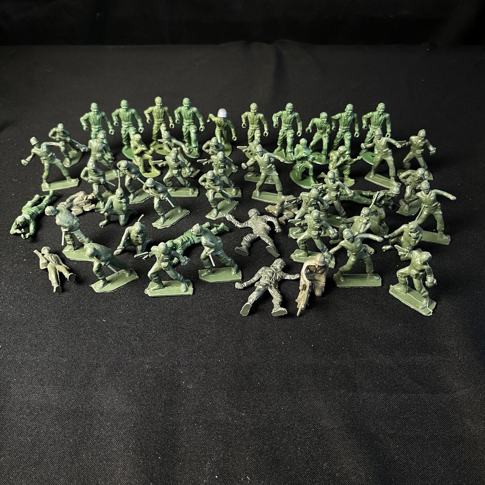 Lot of 53Vintage US Army Men Plastic Toy Soldiers Green Military | eBay