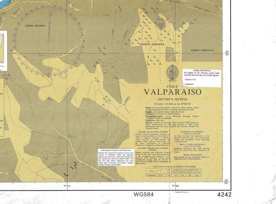 Admiralty 4242 Chile Valparaiso Chart Map Marine Maritime Nautical Wall ...