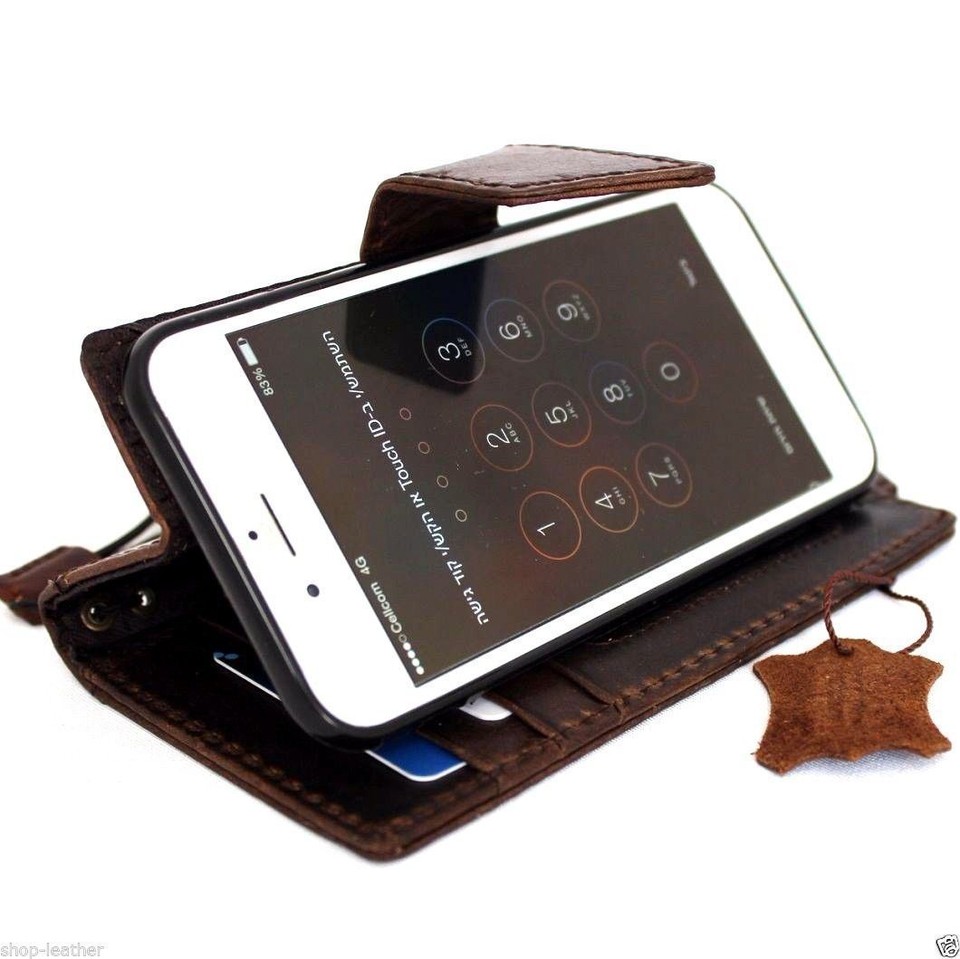 genuine full leather Case for apple iphone 6 book wallet hand made ...