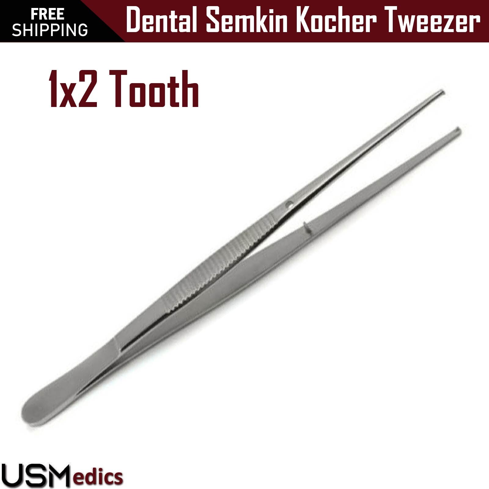 Surgical Dental Semkin Kocher Tweezer 1x2 Tooth Plier Dressing Forceps ...