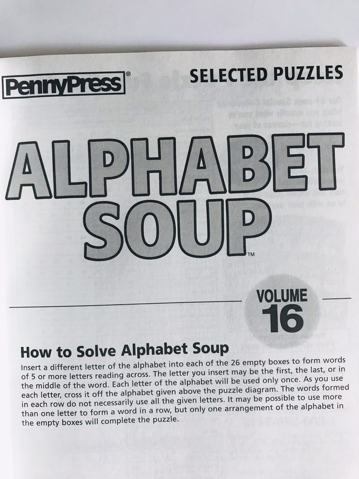 Lot of 2 Alphabet Soup Puzzle Books Penny Press Selected Series Hidden ...