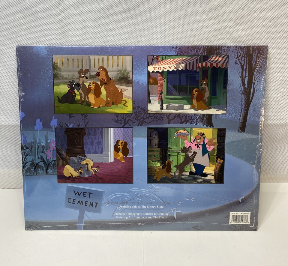 Lady And The Tramp Set of 4 Lithographs Collection The Disney Store ...