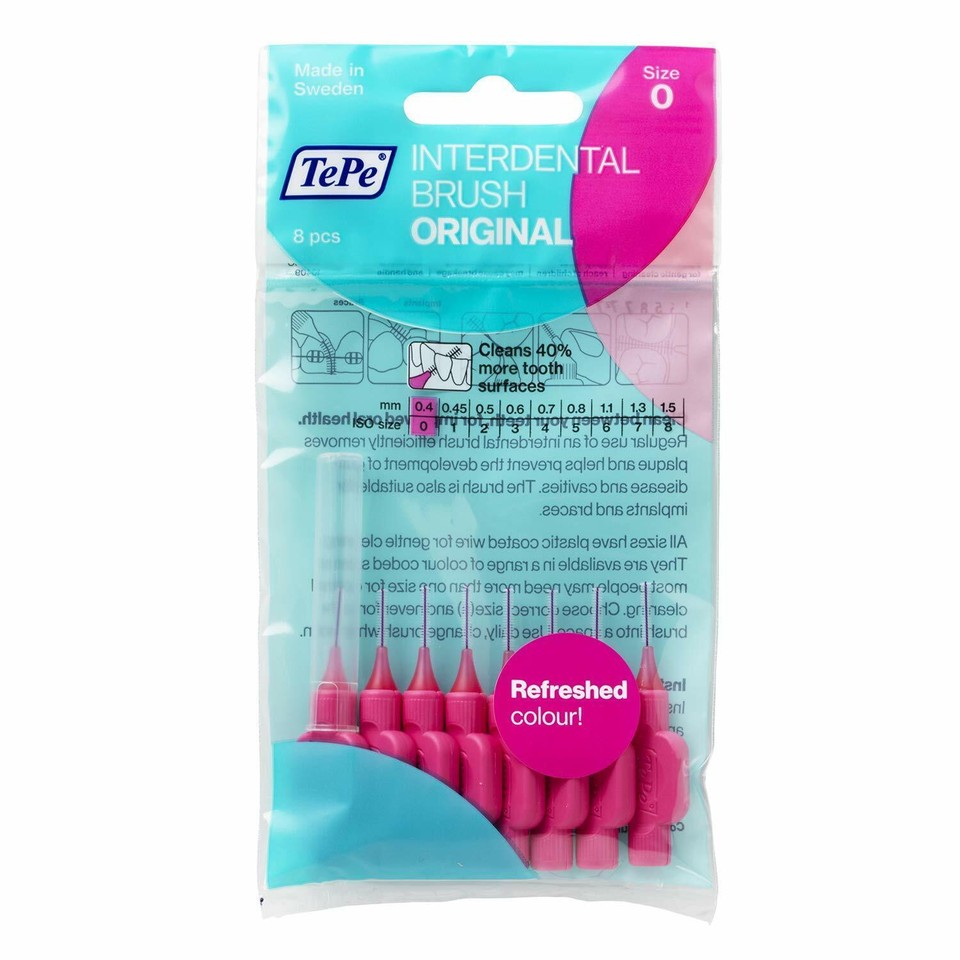 TePe Interdental Brushes | Original | 1 Pack of 8 Brushes - Chose Color ...
