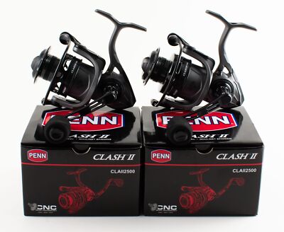 (LOT OF 2) PENN CLASH II 2500 CLAII2500 6.2:1 GEAR RATIO SPINNING REEL ...