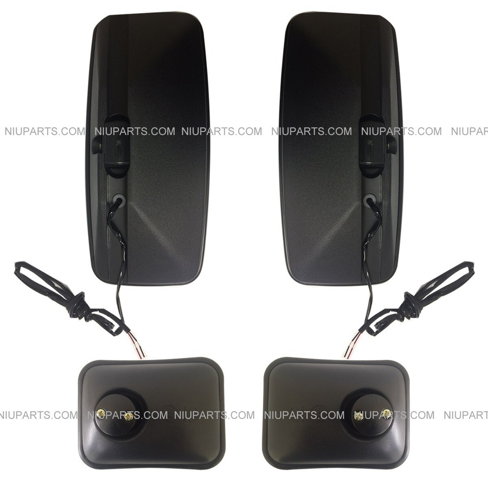 Door Mirror Flat Main & Wide Angle Convex Black LH & RH Fit: 98-04 Hino ...