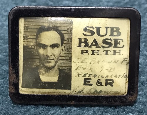 Vintage WWII Era Sub Base Pearl Harbor Employee Workers Badge Pinback ...