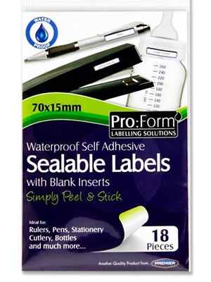 Waterproof Seal able Labels Personalise Self Adhesive Stick on Kids ...