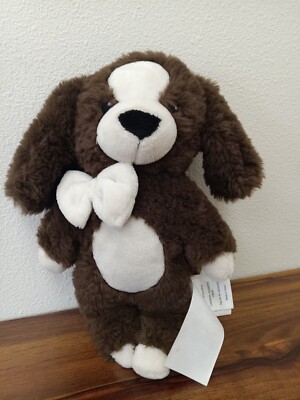 Little Miracles Brown Dog Plush 12 Inch White Tie Stuffed Animal Toy | eBay