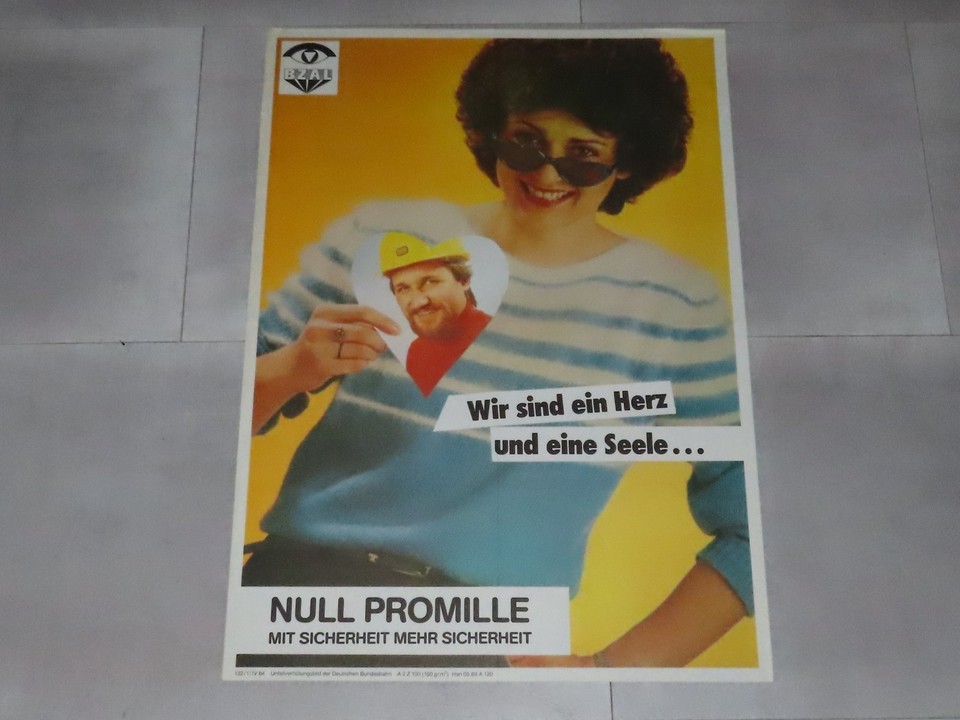 Affiche DB Deutsche Bundesbahn "Zéro Promille - Nous Sommes Un Cœur Et ...
