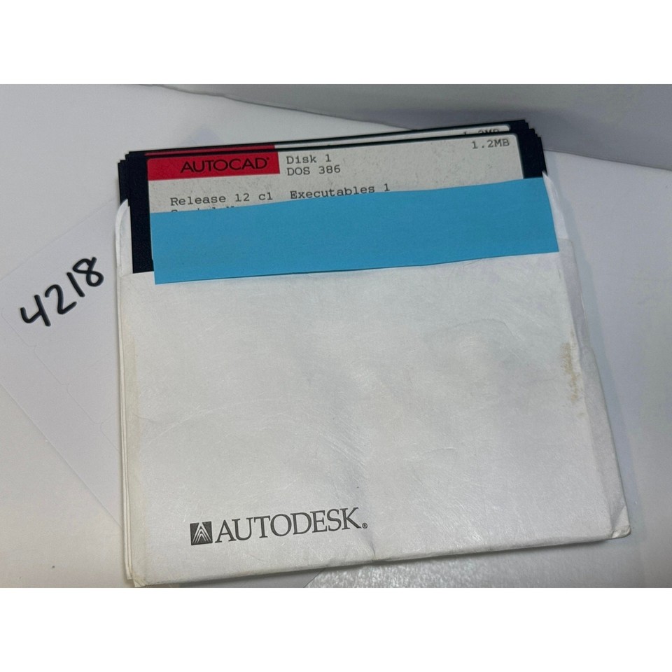 AUTODESK AUTOCAD Release 12 C1- Floppy Disk-12 Disk Set w/Serial Number ...