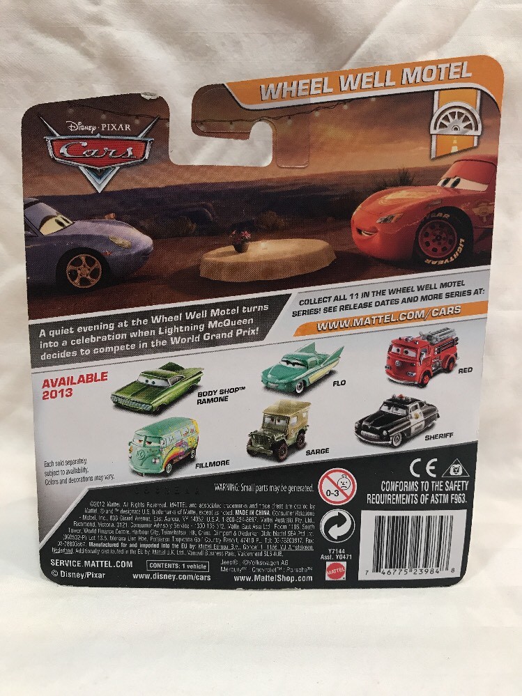 DISNEY PIXAR CARS WHEEL WELL MOTEL FLO - FILLMORE - SHERIFF *RETIRED ...
