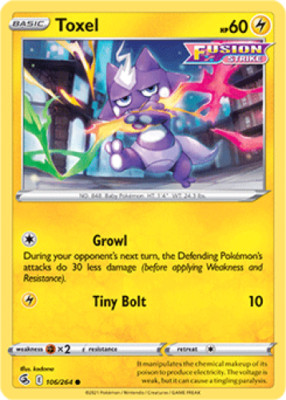 1x Toxel 106/264 Fusion Strike Pokemon TCG Card NM | eBay