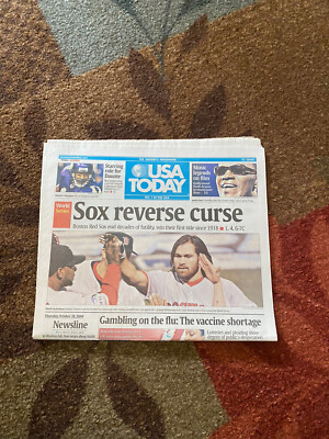 USA Today Boston Red Sox World Series Reverse The Curse October 28 ...