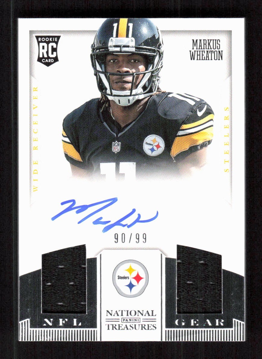 2013 Panini National Treasures #24 Markus Wheaton RC NFL Gear Auto #'d ...