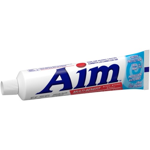 2 Pack Aim Cavity Protection Multi-Benefit Ultra Mint Gel Toothpaste 6 ...