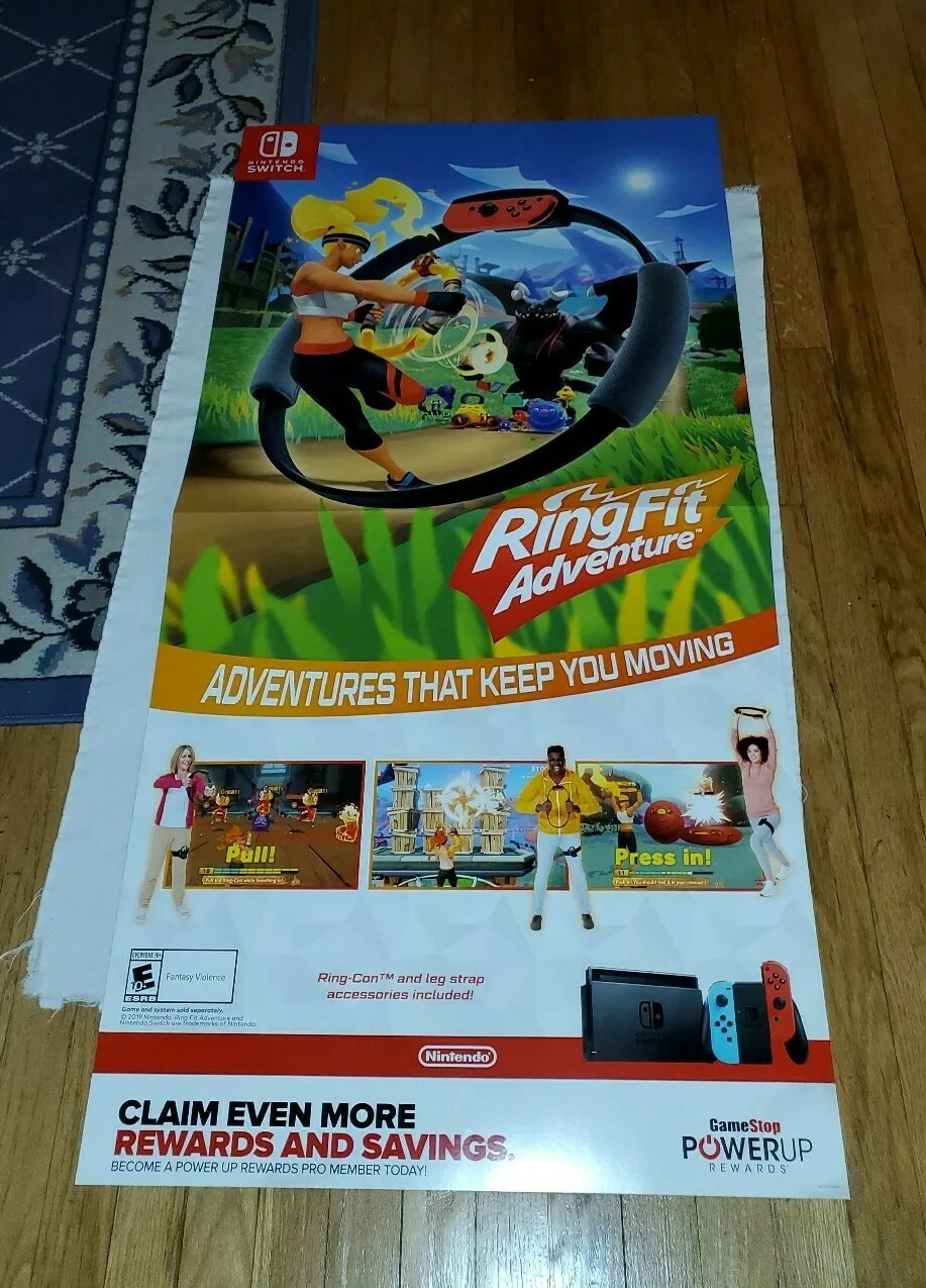 Ring Fit Adventure Gamestop Promo Poster Video Game Nintendo Switch 48 ...