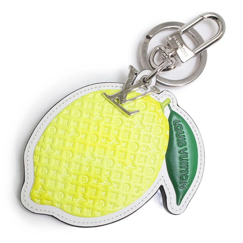 LOUIS VUITTON LV Lemon Key holder Bag charm Monogram, Yellow & Brown ...