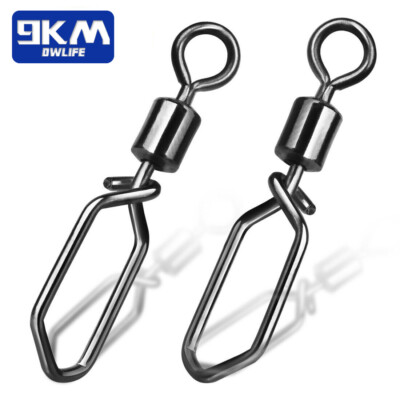 9KM 25Pcs Fishing Swivels Snaps Stainless Steel Interlock Snaps Lures ...