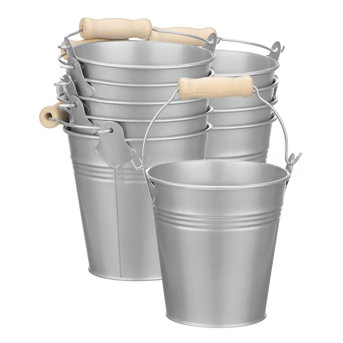Small Galvanized Buckets Metal Bucket With Handle Assorted 10.5x11cm
