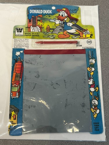 Vintage 1960s Walt Disney's Donald Duck Fireman Whitman Magic Slate ...