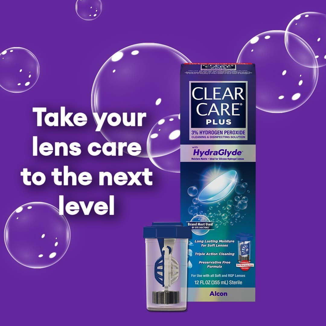 Clear Care Plus Contact Lens Cleaning Solution with HydraGlyde Twin ...