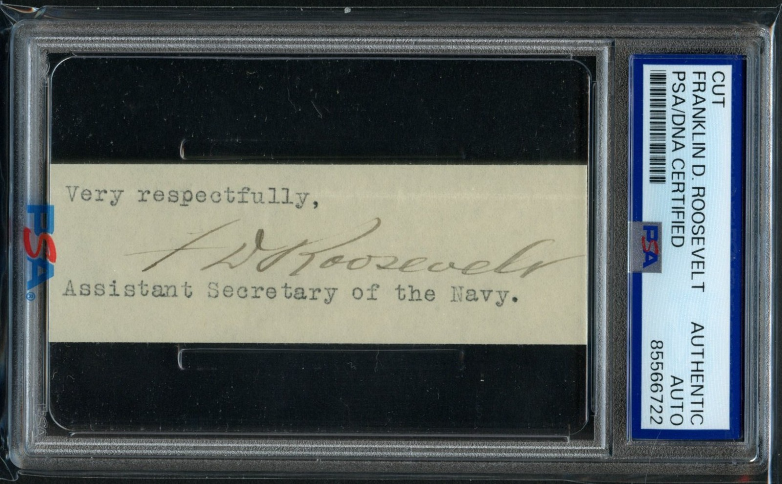 Franklin D. Roosevelt FDR signed autograph 1x4 Cut 32nd U.S. President ...