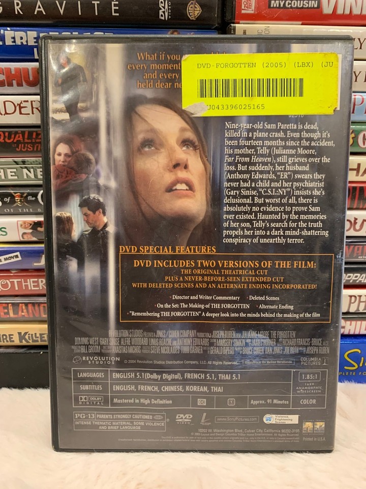 The Forgotten DVD Julianne Moore 2004 Thriller Widescreen Special ...