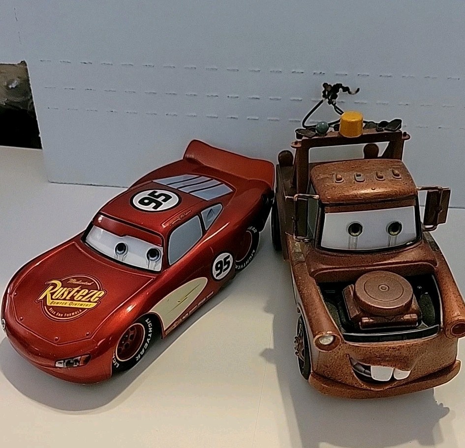 Pixar Cars McQueen Rust-eze & Mater Both W/Moving Eyes, Phrases. | eBay