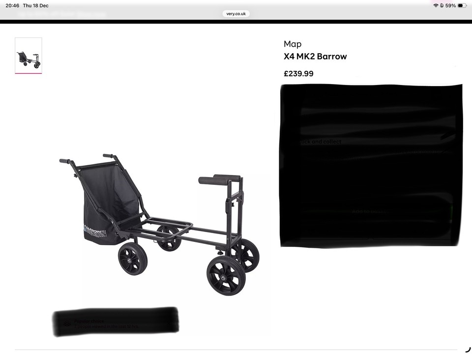 Fishing MAP X4 MK2 Extending Barrow Trolley SB0076 Fishing BRAND NEW ...