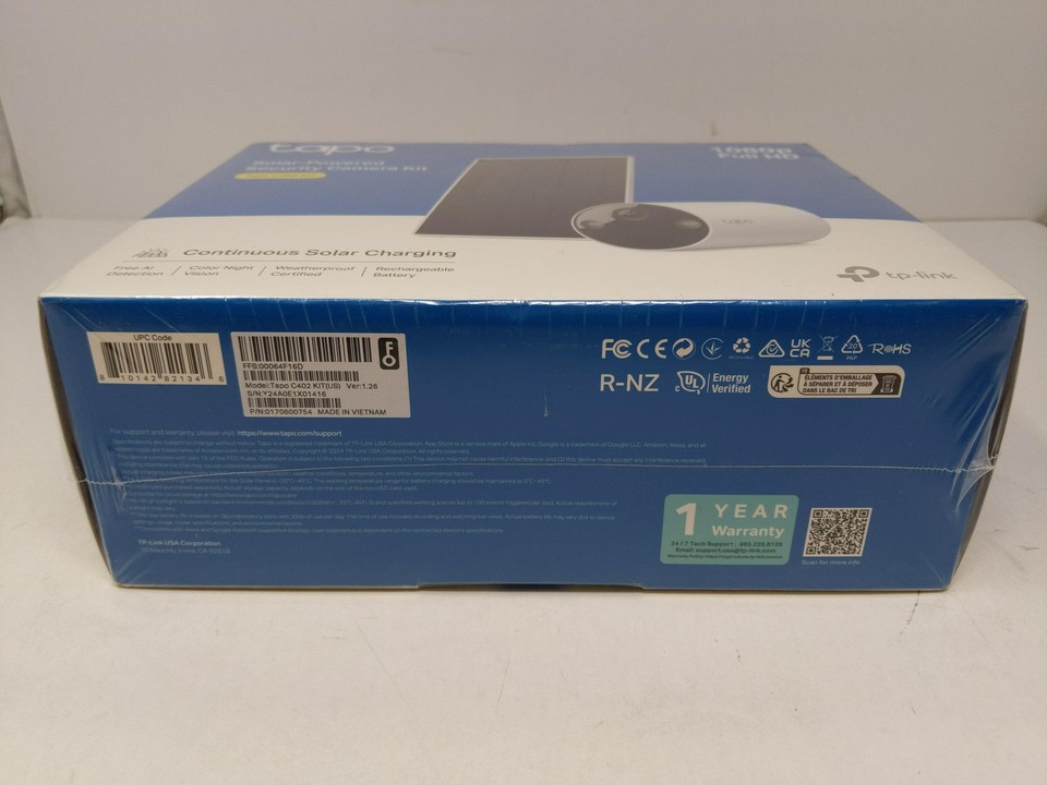 Tp-link 𝗧𝗮𝗽𝗼 Solarcam C402 Kit, Outdoor Battery Camera W/solar Panel ...