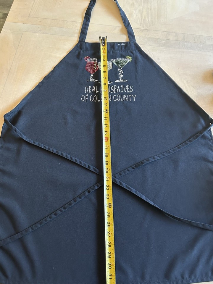 Tie String Apron Black Sequin Wine Glass "Real Housewives of Collin ...