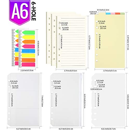 A6 Refill Paper, 3 Pack 45PCS A6 6 Ring Loose Leaf Paper, 2 Pack A-A6 ...