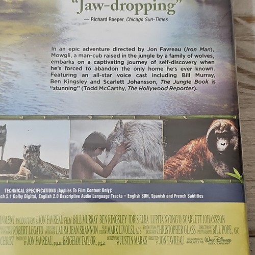 The Jungle Book (DVD, 2016) Disney Movie Bill Murray & Idris Elba ...